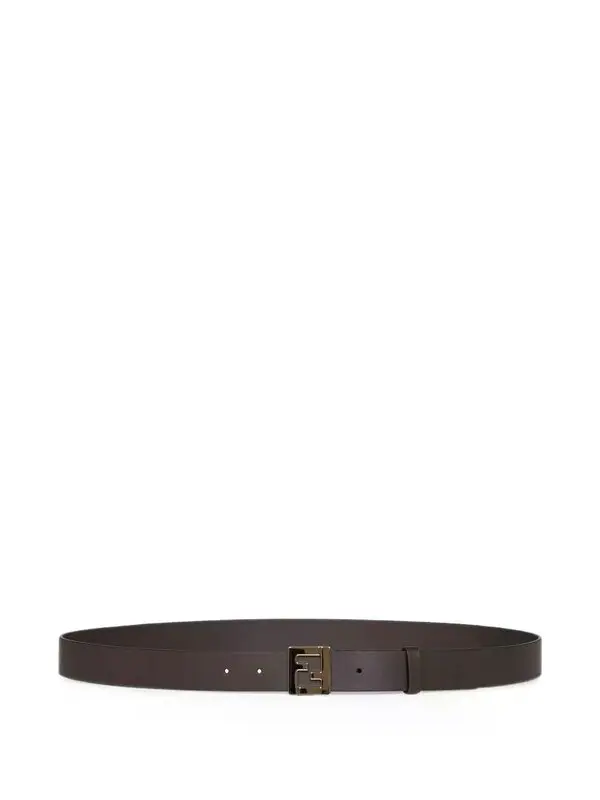 Fendi Ff Plaque Leather Belt - Brown
