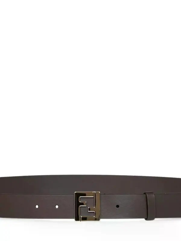 Fendi Ff Plaque Leather Belt