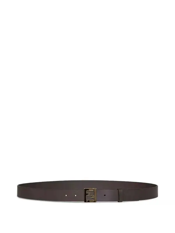 Fendi Ff Plaque Leather Belt - Brown