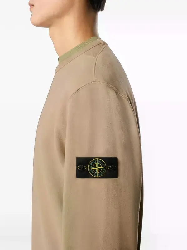 Stone Island Logo Patch Crewneck Sweater - Neutrals