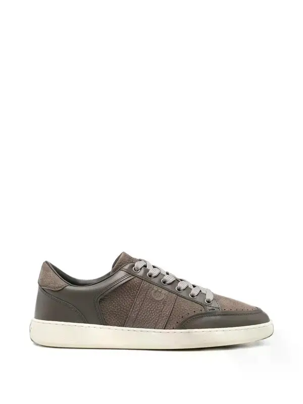 FERRAGAMO Panelled Leather Sneakers - Brown
