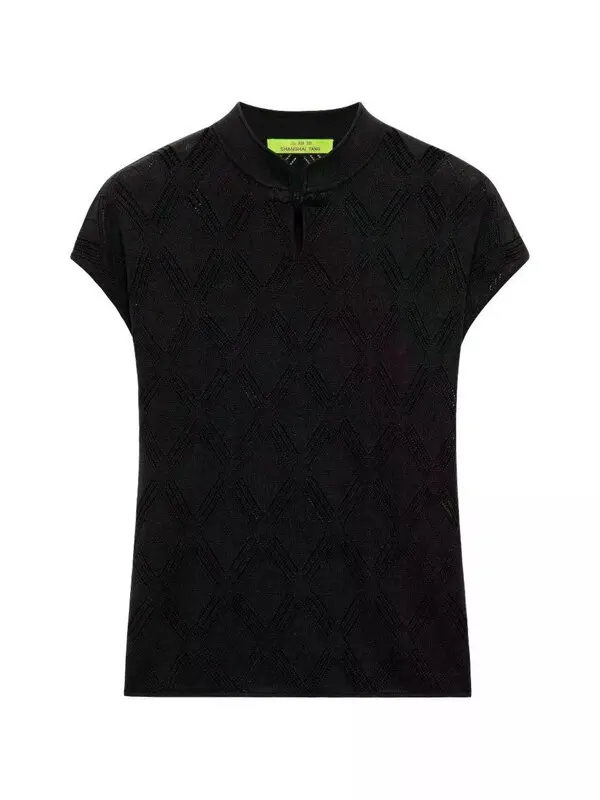 Shanghai Tang Openwork-knit Silk Top