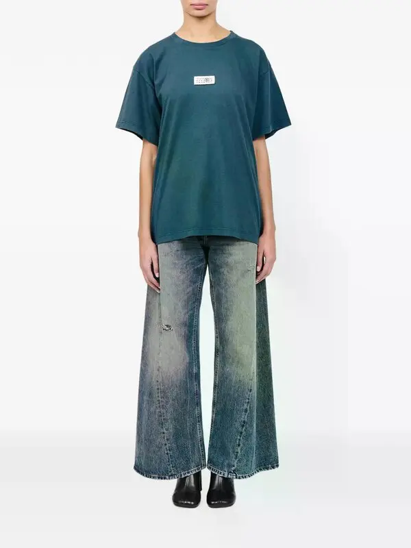 MAISON MARGIELA Logo Patch Signature Stitch T-shirt - Blue
