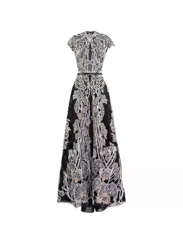 SAIID KOBEISY Fully Embellished Maxi Dress - Black