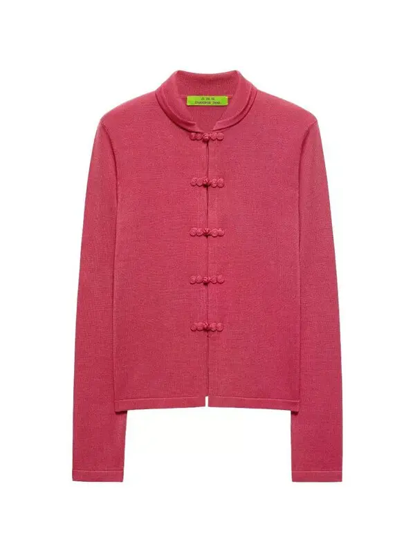 Shanghai Tang Frog-fastening Silk Cardigan - Pink
