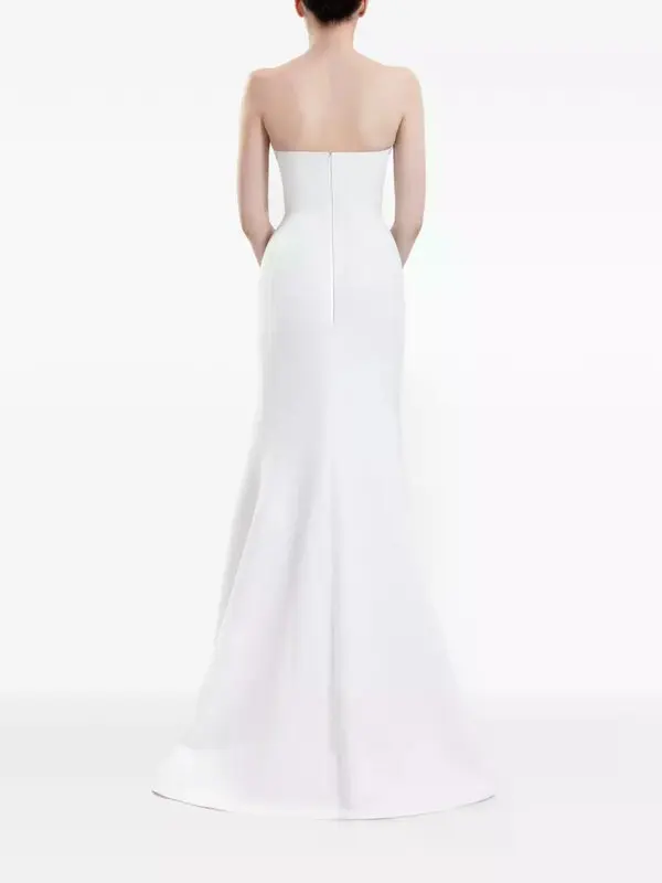 SAIID KOBEISY Strapless Embroidered Crepe Maxi Dress