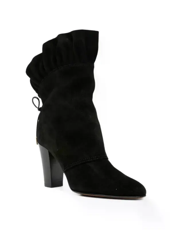Chloé Anouk Ruffled-trim Heeled Ankle Boots