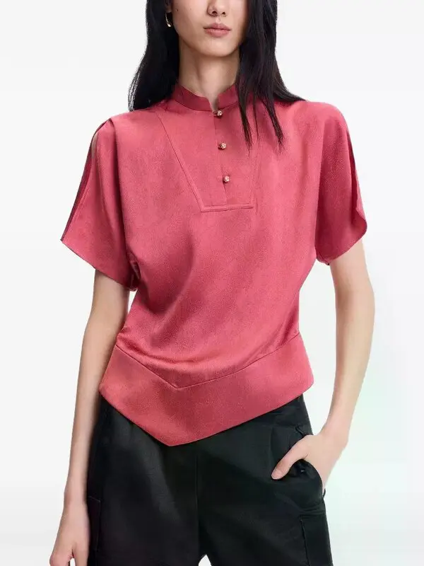 Shanghai Tang Jacquard-effect Frog-button Top