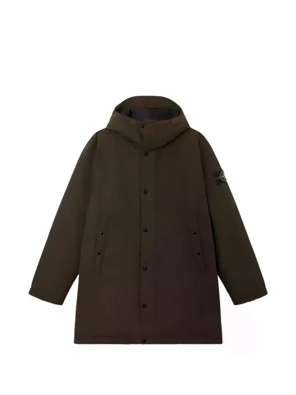 Stone Island 7100006 Micro Reps Long Down Parka - Brown