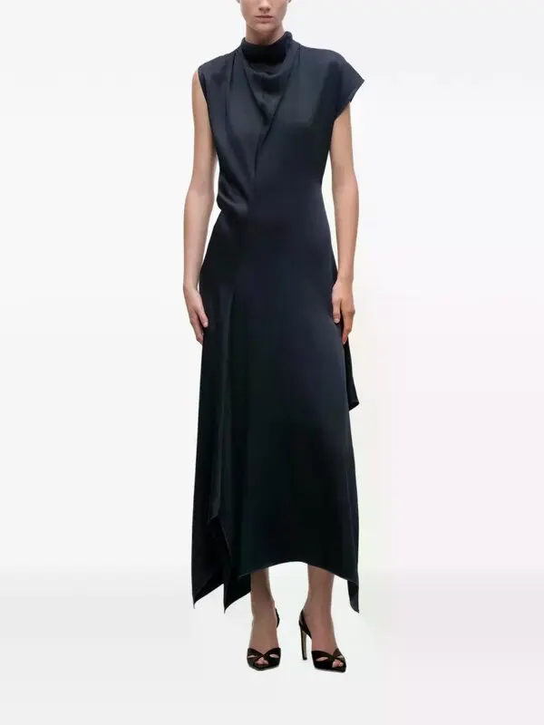 Victoria Beckham High-neck Draped Midi Dress