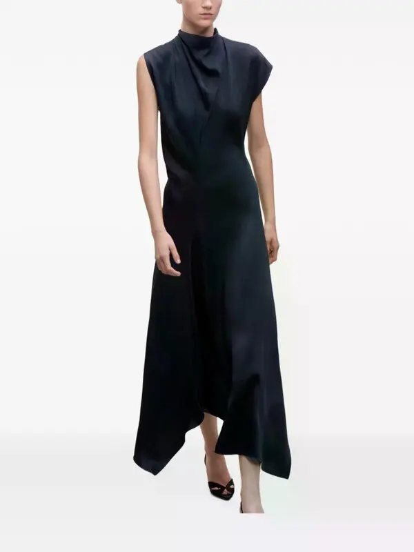Victoria Beckham High-neck Draped Midi Dress