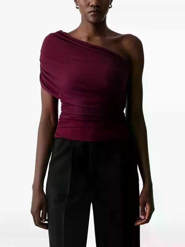 Bardot Harley One-shoulder Ruched Top - Purple