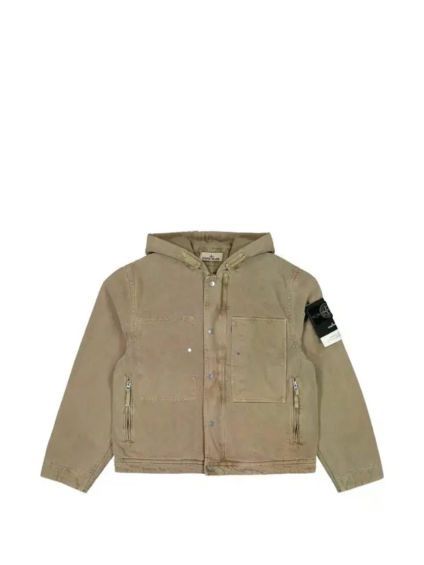Stone Island Q100045 Mineral Dyed Cotton Gabardine-tc Jacket - Neutrals