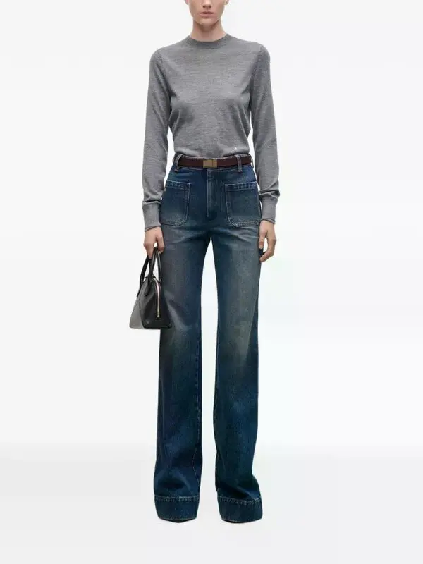 Victoria Beckham Alina Patchwork-pocket Jeans - Blue