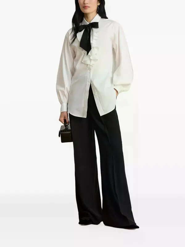 Ralph Lauren Saloma Ruffled Bow Detail Shirt