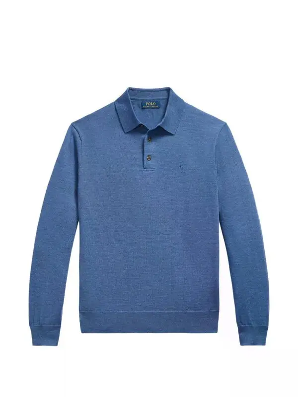 Polo Ralph Lauren Washable Wool Polo-collar Jumper - Blue