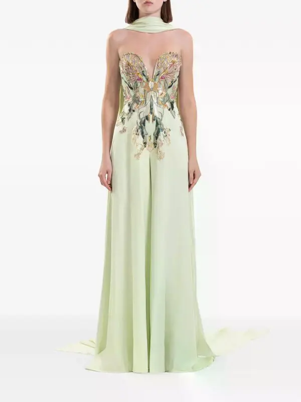 SAIID KOBEISY Embroidered Crepe Jumpsuit