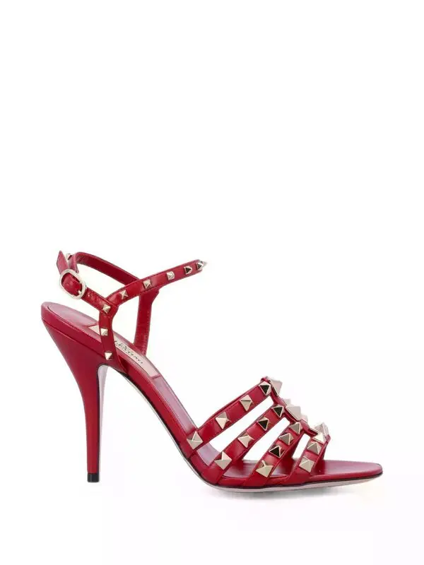 Valentino Garavani Rockstud Kidskin Sandal 100mm - Red