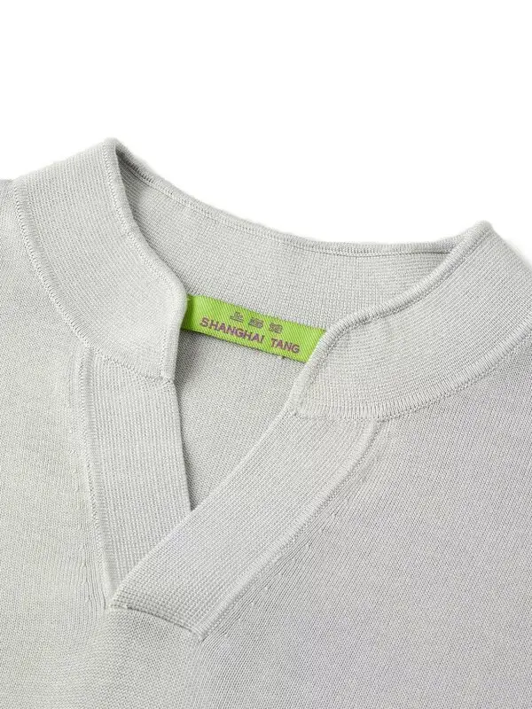 Shanghai Tang Mandarin Short-sleeve Silk T-shirt