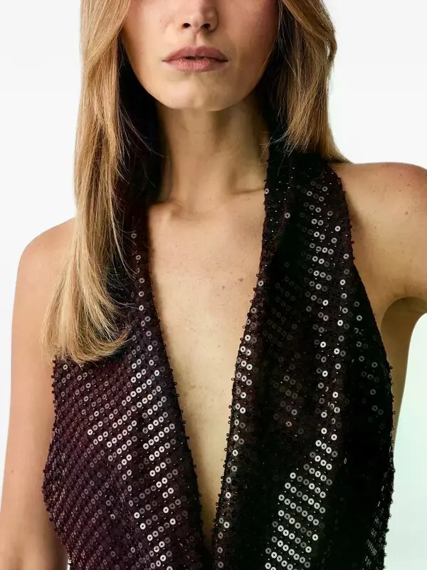 Bardot Nola Sequin-embellished Halterneck Midi Dress