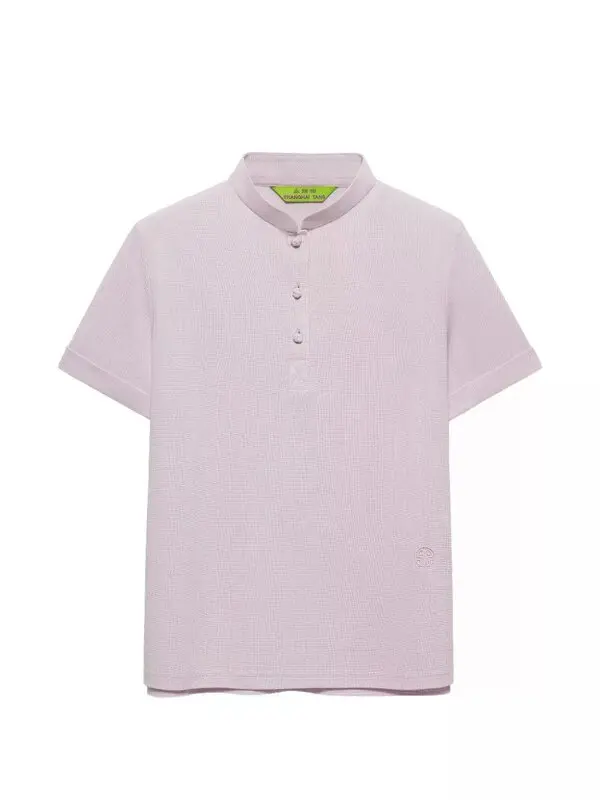 Shanghai Tang Shou Mandarin-collar Knot-button Polo Top