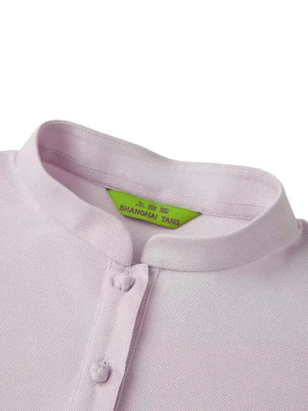 Shanghai Tang Shou Mandarin-collar Knot-button Polo Top