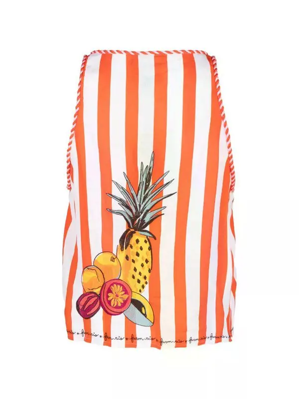Farm Rio Embroidered Striped Blouse