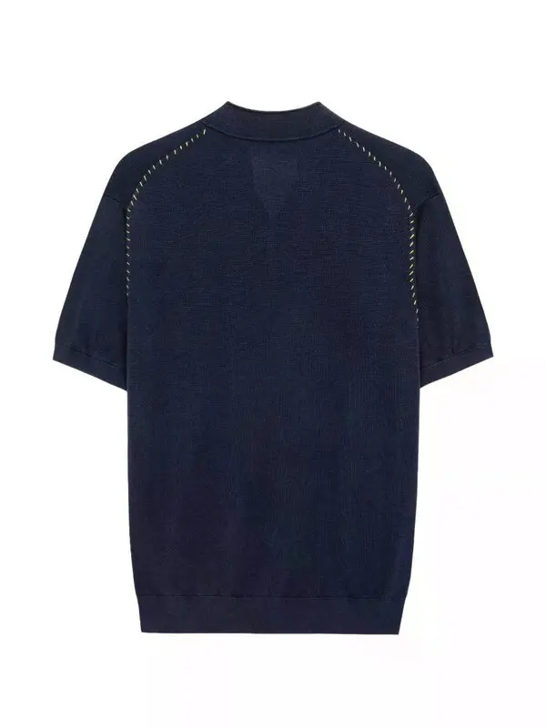 Shanghai Tang Mandarin Contrast-stitch Silk T-shirt