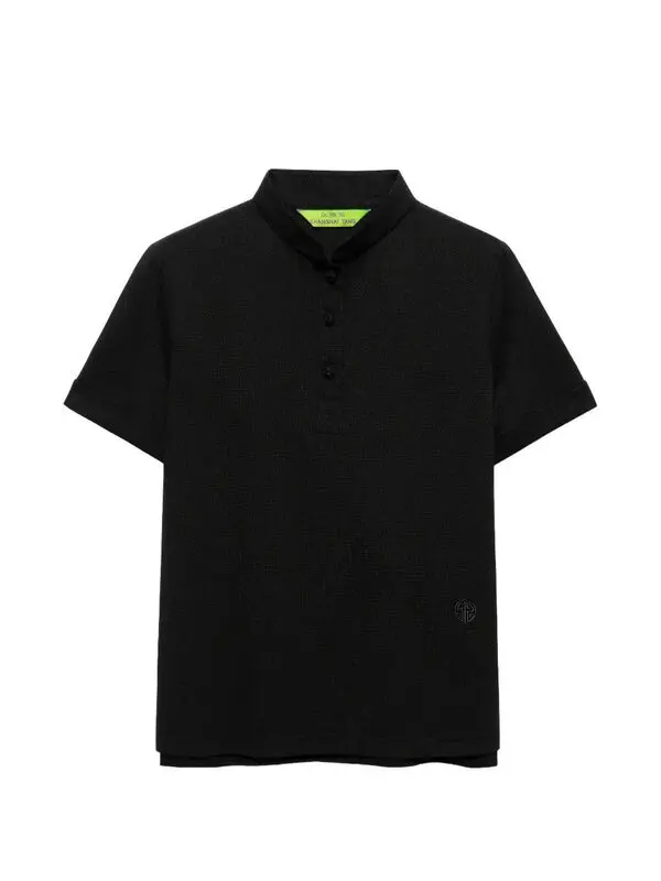 Shanghai Tang Frog-button Piqué Polo Shirt - Black