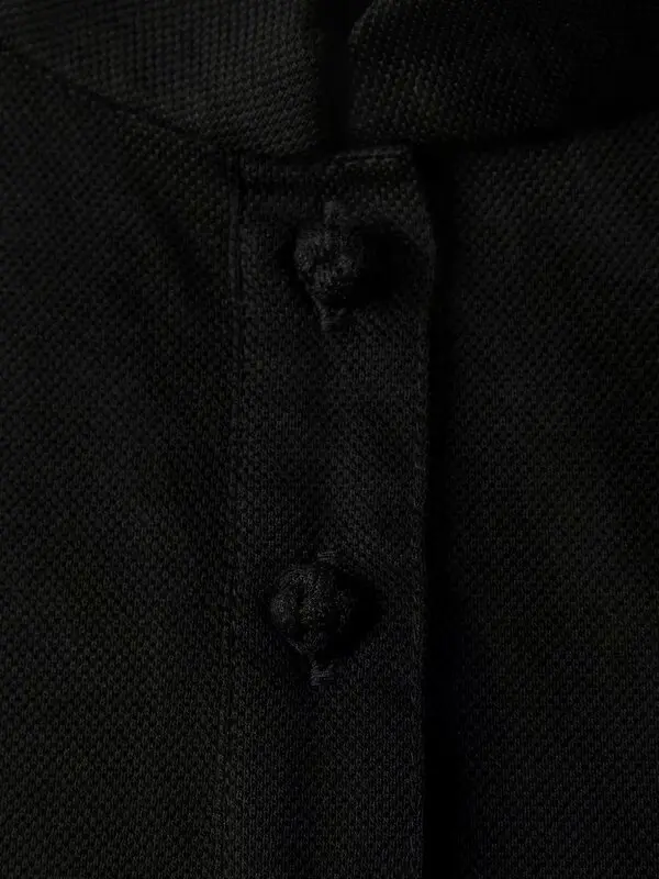 Shanghai Tang Frog-button Piqué Polo Shirt