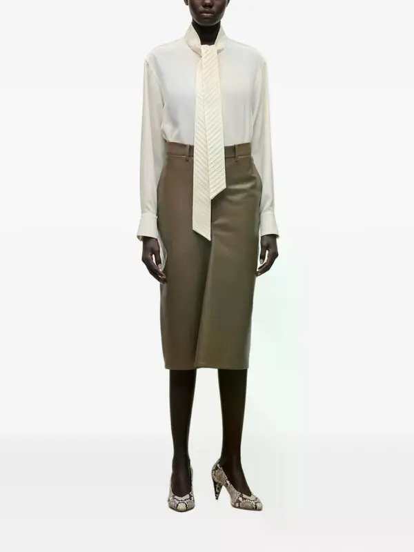Victoria Beckham Pleated Scarf-detail Blouse