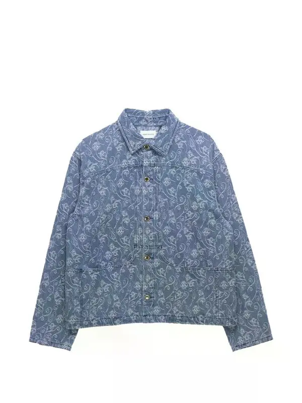 HONOR THE GIFT Floral-jacquard Shirt Jacket - Blue
