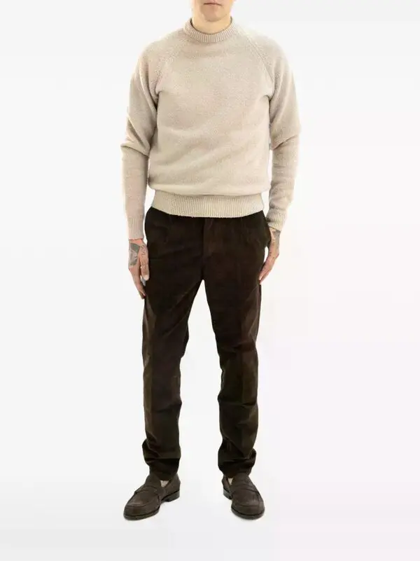 CRUNA Raglan-sleeve Bouclé-knit Sweater
