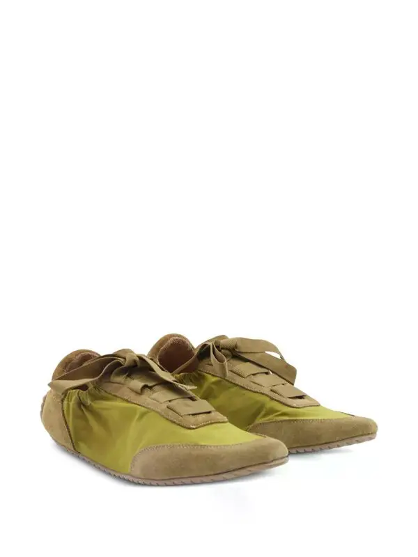 ODISSI Suede Panelled Sneakers - Green