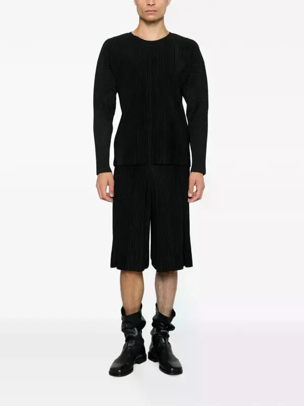 Issey Miyake Pleated Long-sleeve T-shirt - Black