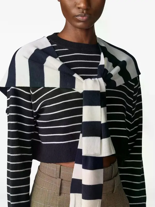 Monse Striped Cropped Sweater
