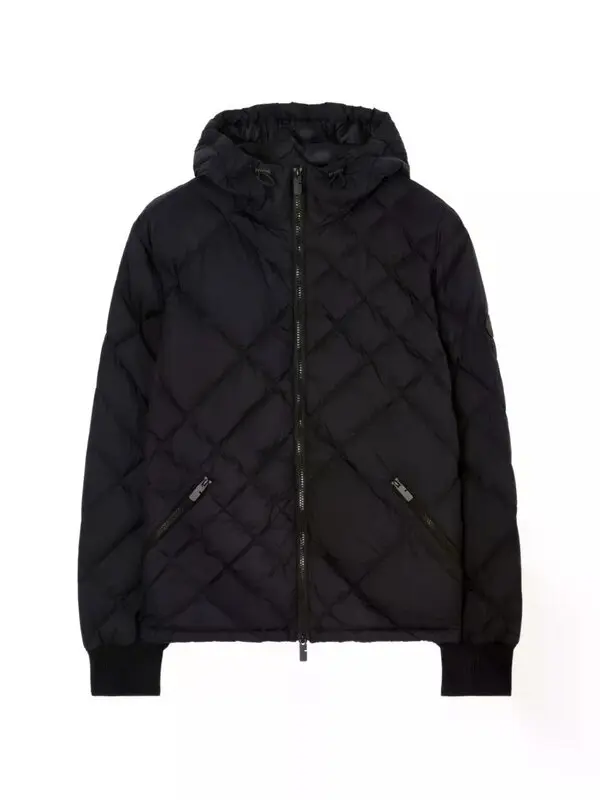 Burberry Check-stitch Nylon Doversgreen Puffer Jacket - Blue