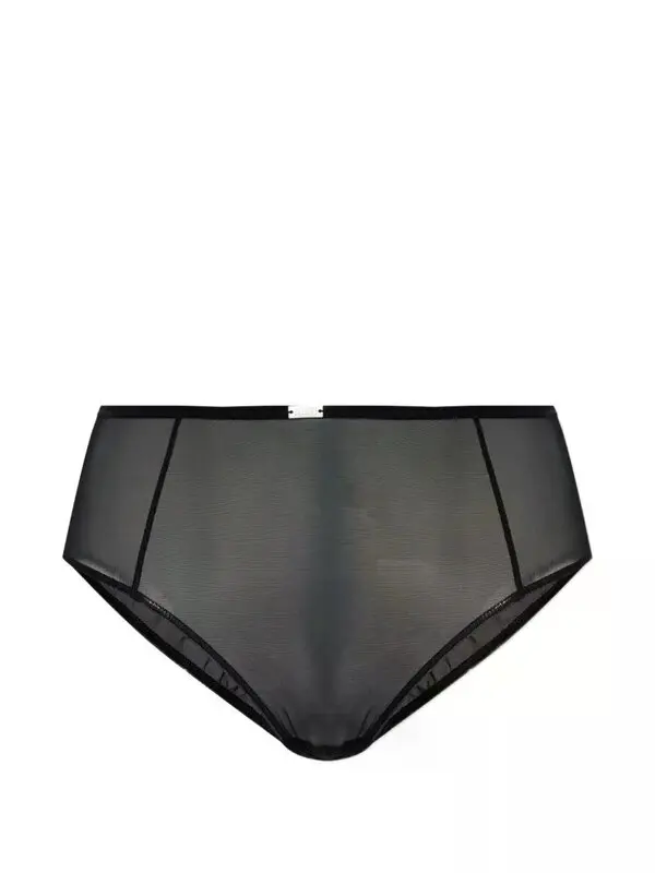 MAISON MARGIELA Logo-plaque Mesh Briefs - Black