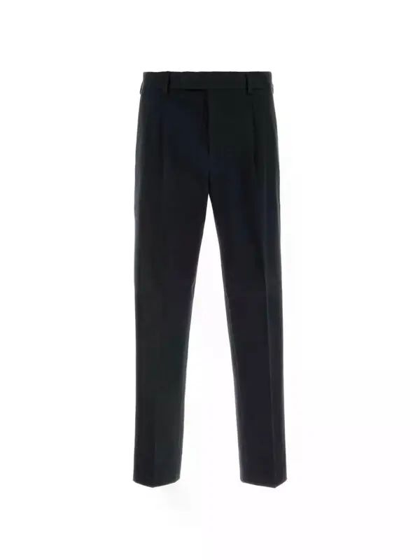 Zegna Pleated Straight-leg Trousers - Black