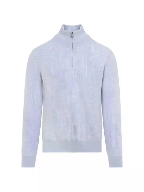 Brioni Ribbed-knit Cashmere Sweater - Blue
