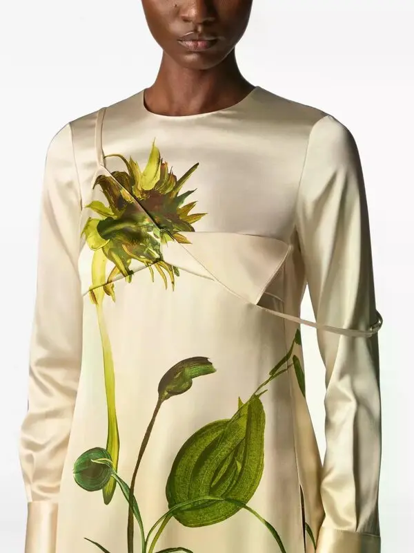 Monse Deconstructed Sunflower-print Midi Dress