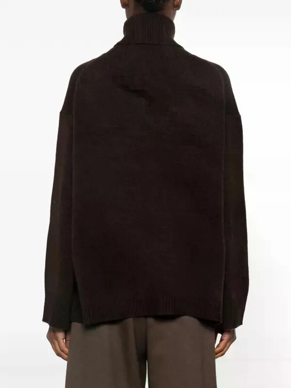 ALLUDE Drop Shoulder High Neck Sweater