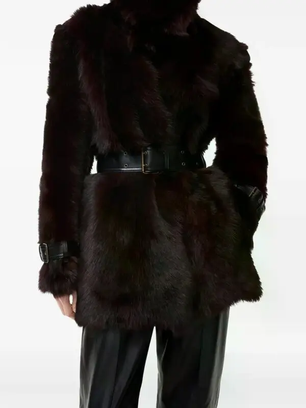 Burberry Short Shearling Linley Coat - Red