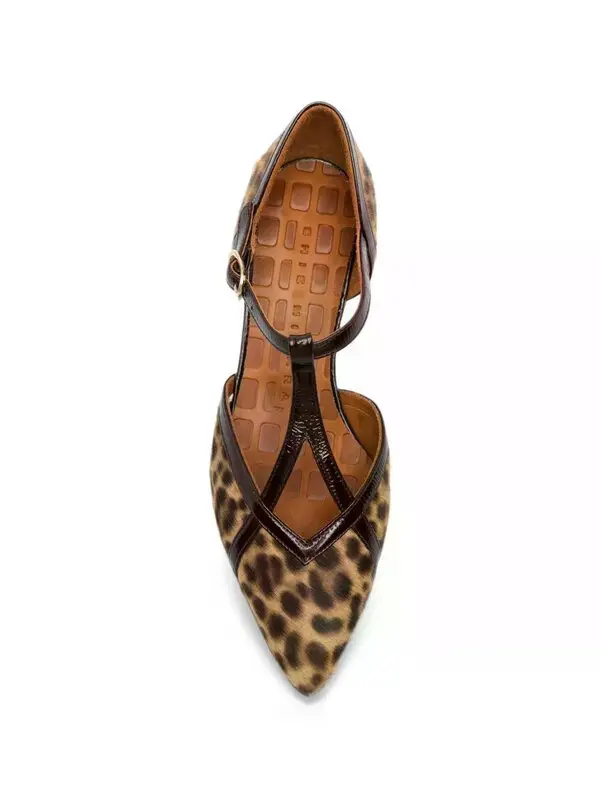 Chie Mihara Hidrow Leopard Print T-bar Heeled Pumps