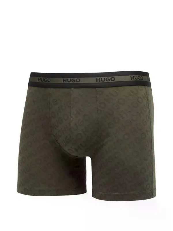 Hugo Logo-waistband Boxer Briefs - Green