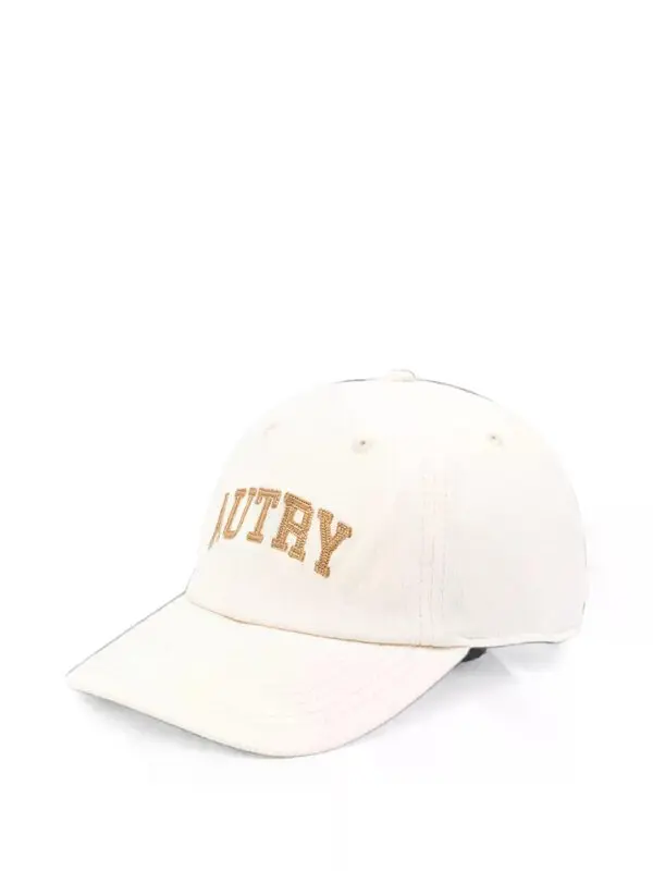 AUTRY Logo-embroidered Corduroy Baseball Cap - White