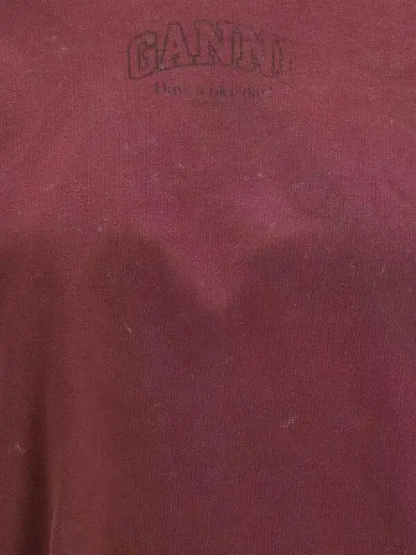 GANNI Double-sleeve Crewneck Sweatshirt - Red