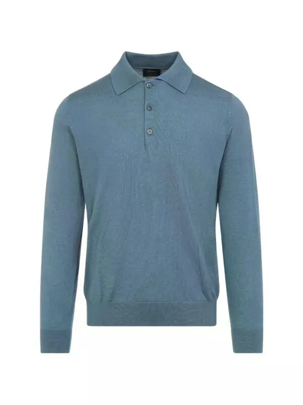 Brioni Button-up Polo Sweater - Blue
