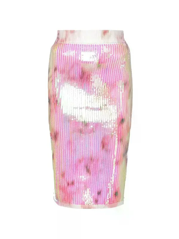 Ted Baker London Vivannn Printed Sequin Embellished Skirt - Pink