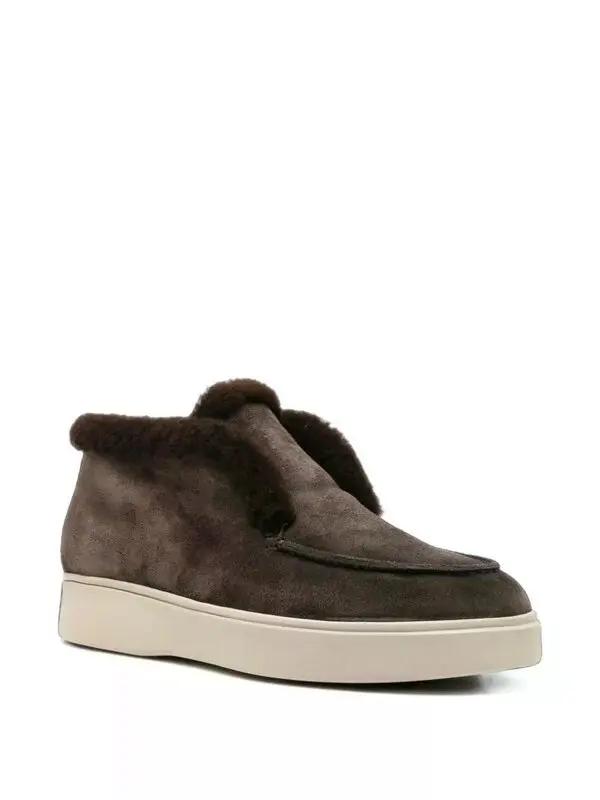Officine Creative Frame Shearling-trim Suede Ankle Boots